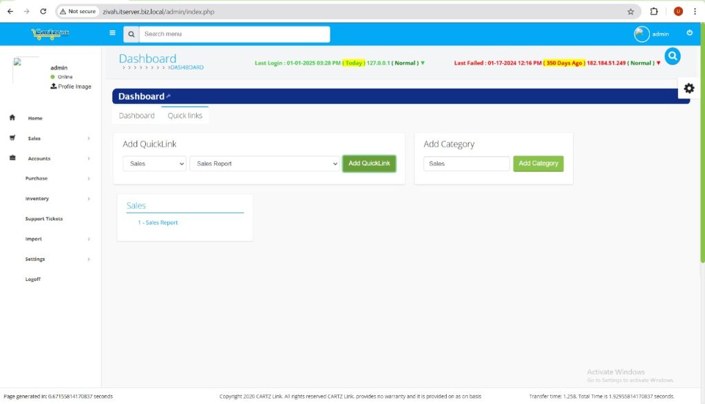 How to Enable Quick Links On Dashboard – Streamline Systems